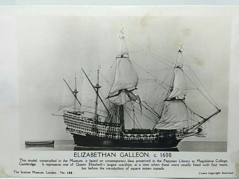 Elizabethan Galleon c1600.Vintage Science Museum Ship RP Postcard ...