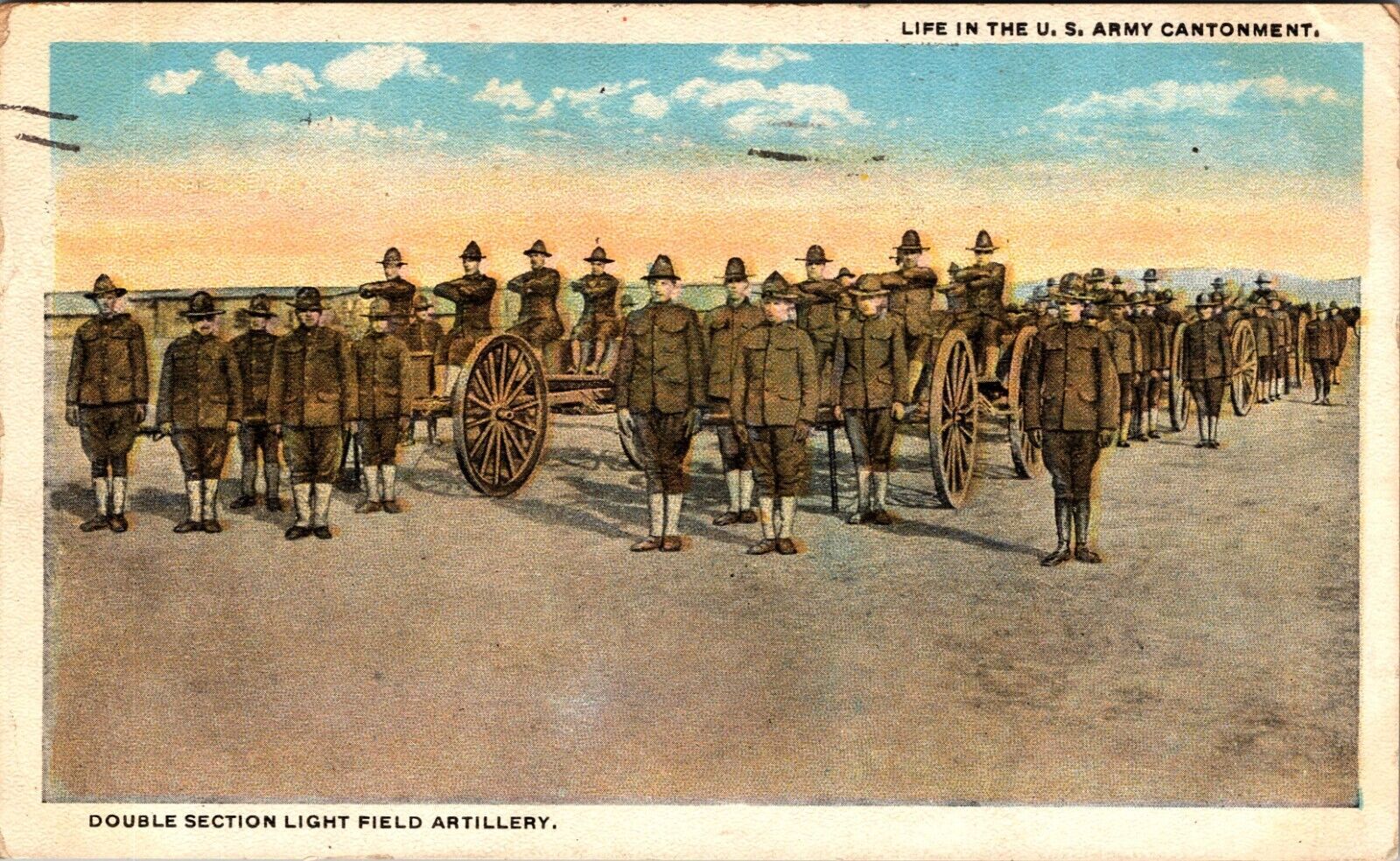 WWI Field Artillery Life In The US Army Cantonment Vintage Postcard ...