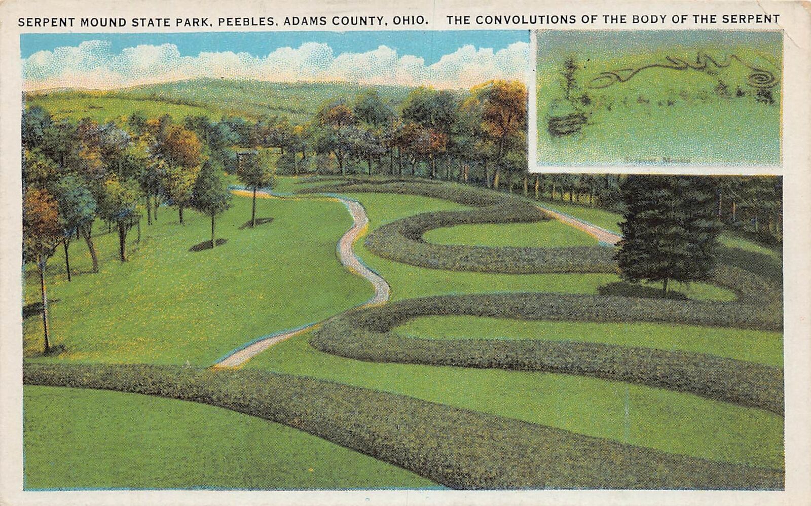 J81/ Peebles Ohio Postcard c1910 Serpent Indian Mound Nativer American ...