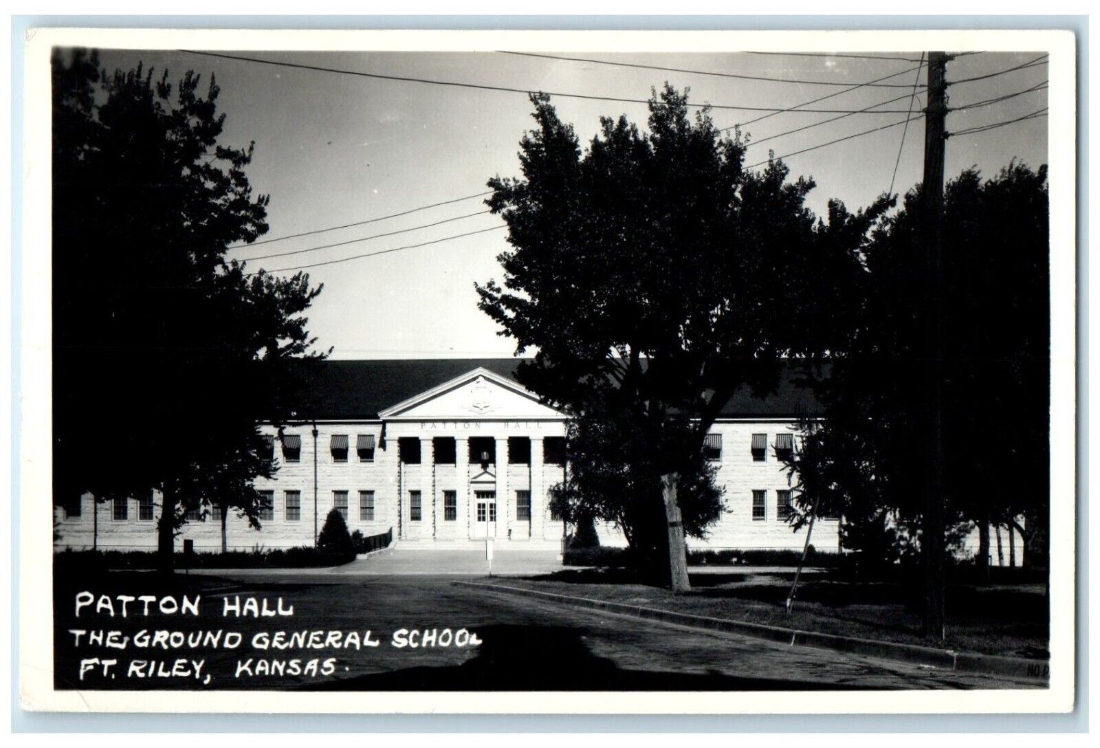 1948 Patton Hall The Ground General School Fort Riley Kansas RPPC Photo ...