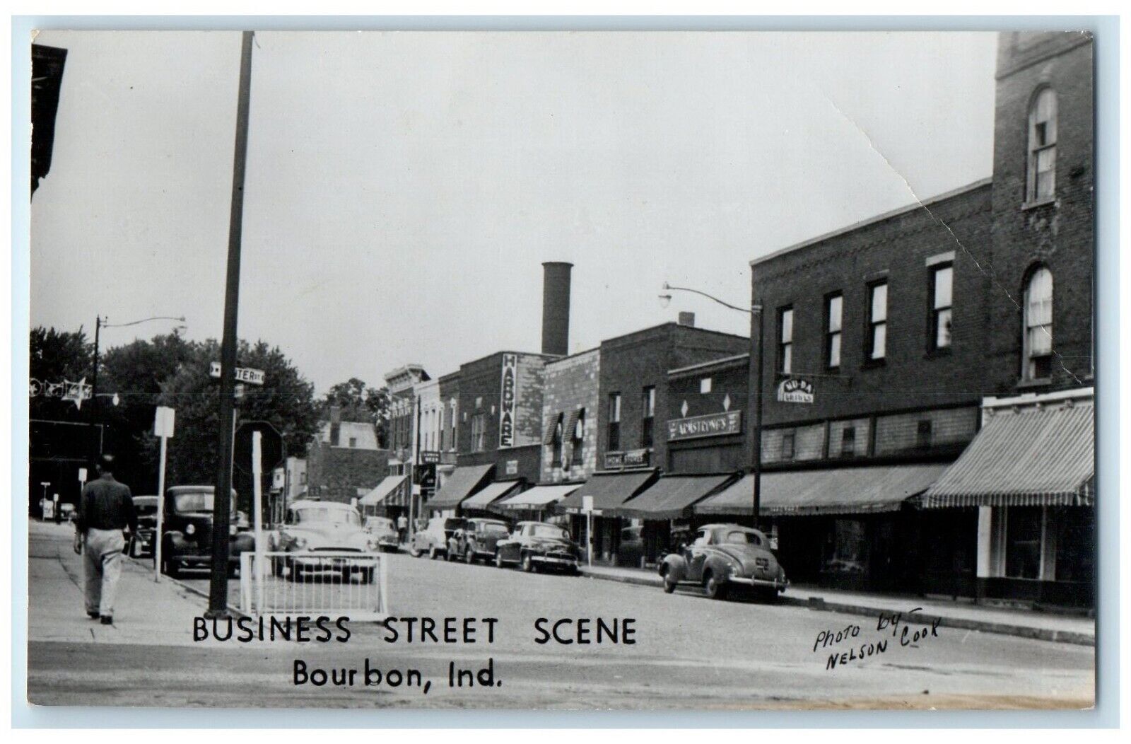 Bourbon Indiana RPPC Photo Postcard Business Street Scene Exterior ...