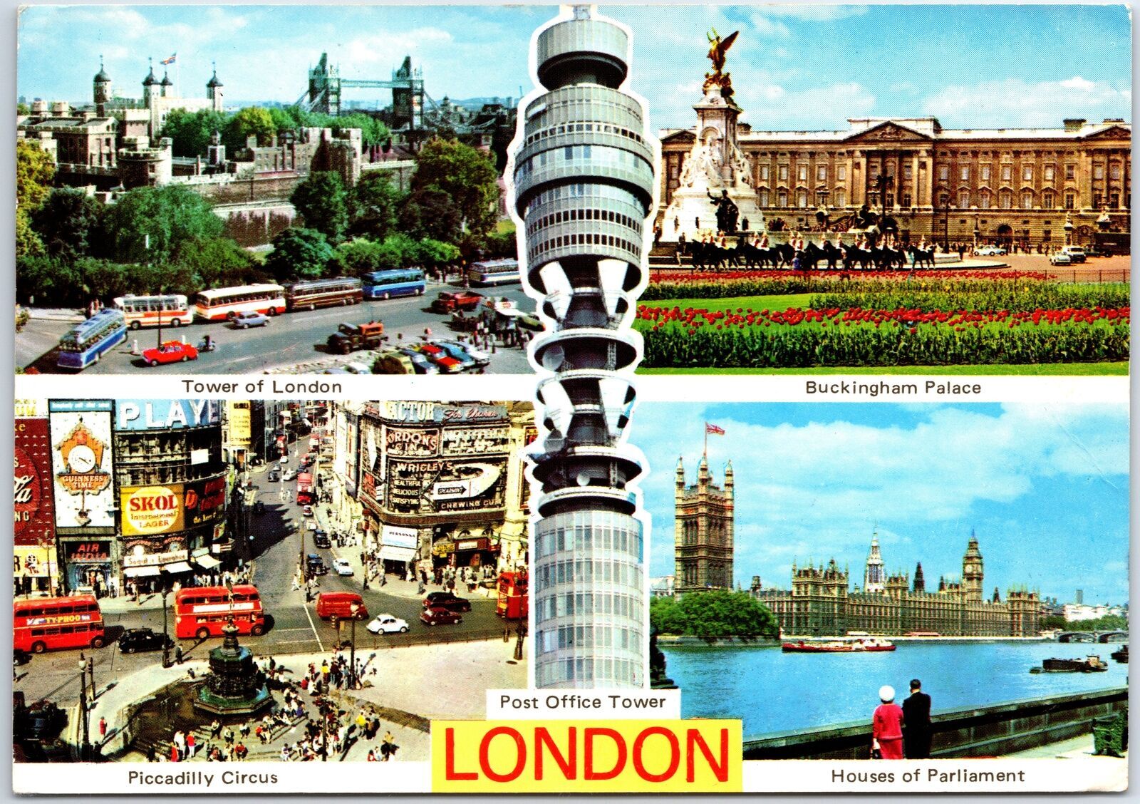 Vintage Continental Size Postcard (4) Mini-Scenes in London England U.K ...