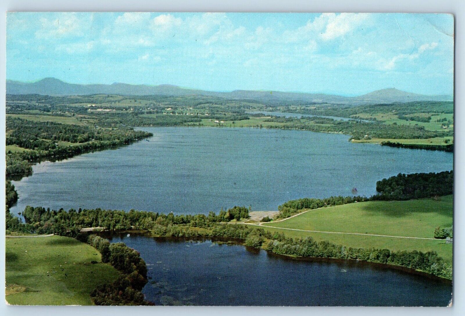 1964 Derby Vermont VT Vintage Postcard Little Salem Lake Big Lake River ...