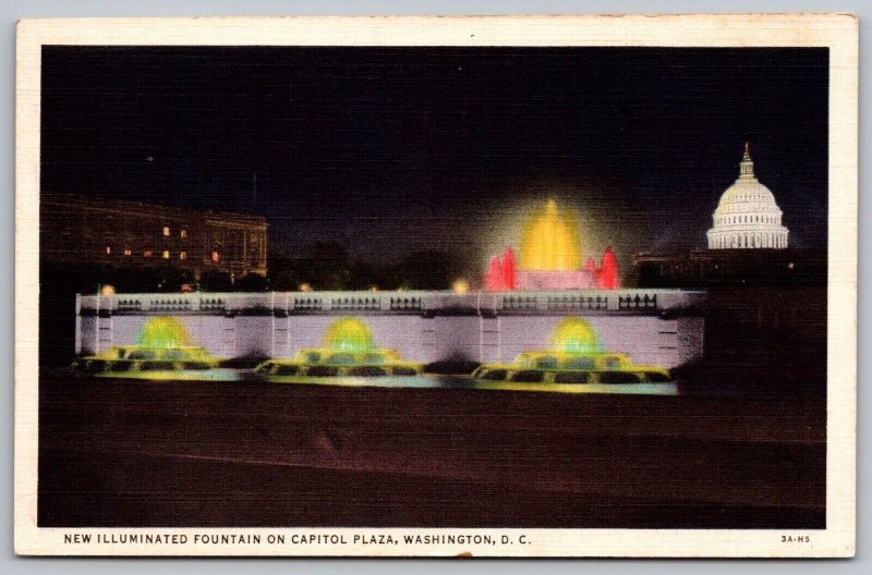 Washington DC Capitol Plaza Illuminated Fountain Scenic Landmark WB ...