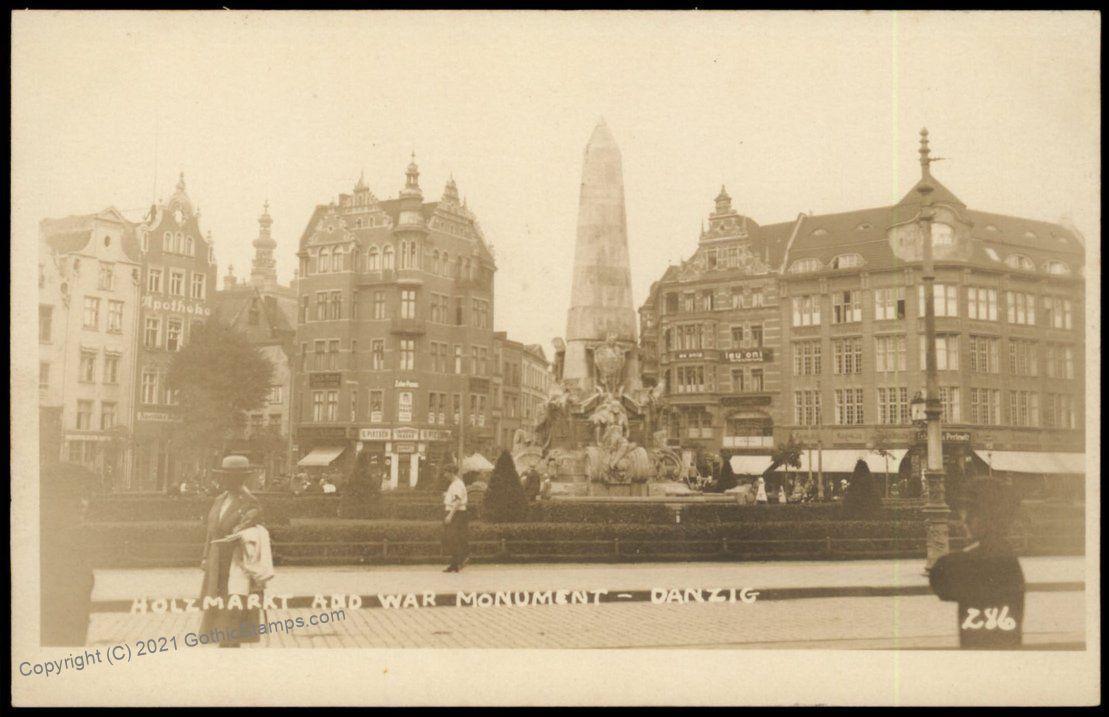 Danzig Holzmarkt War Monument RPPC Early 1900s Germany Empire-Era ...
