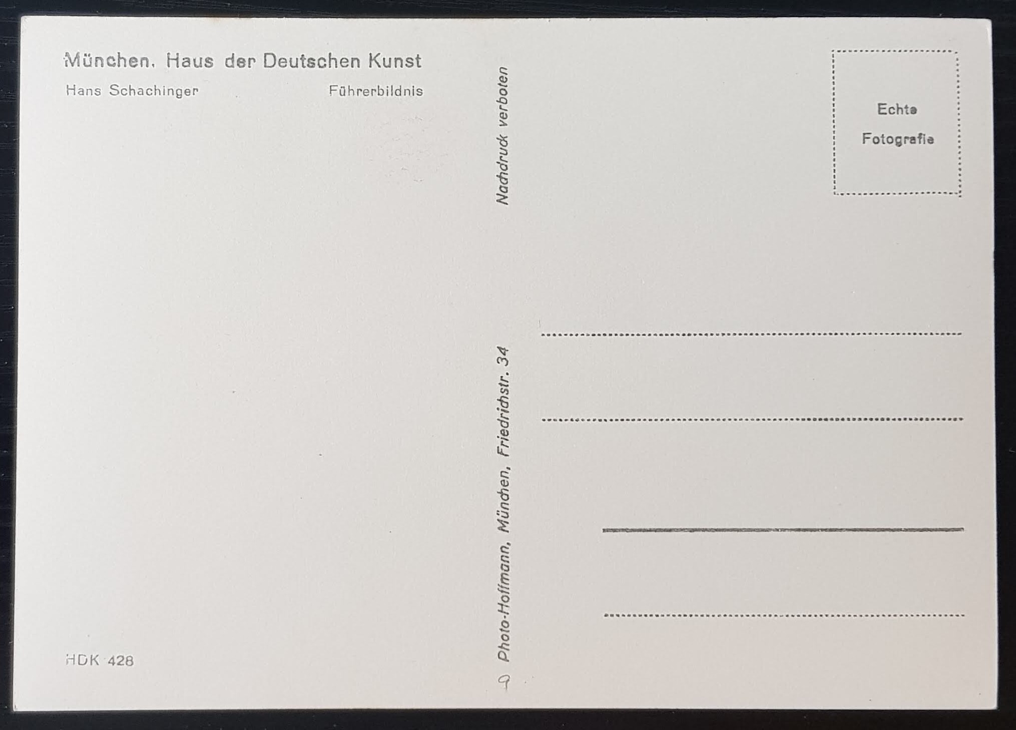 Third Reich Original Nazi Postcard House of German ART Adolf Hitler ...