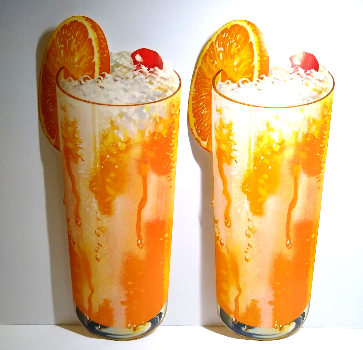 Orange Float Ice Cream Soda Vintage Diecuts Paper Signs Original 1950s ...