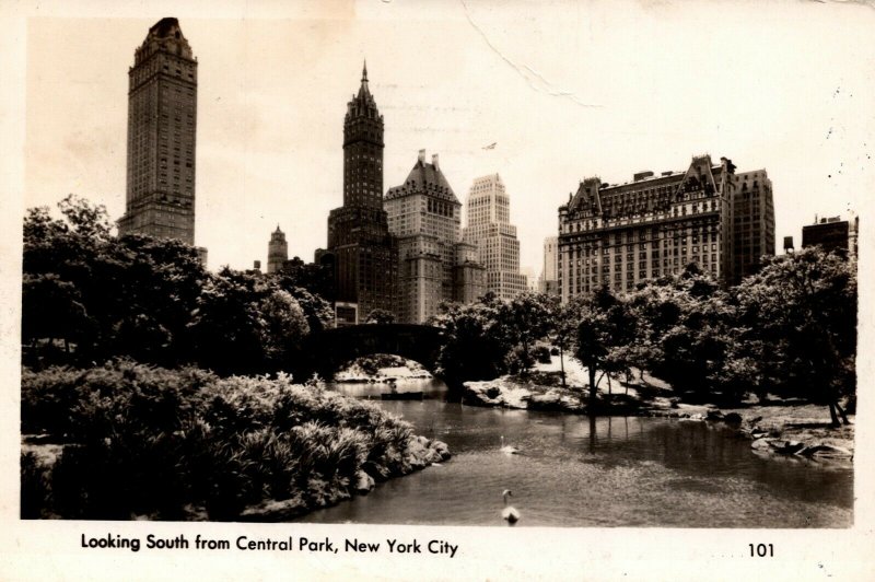 USA Looking South From Central Park New York City RPPC 08.77 | United ...