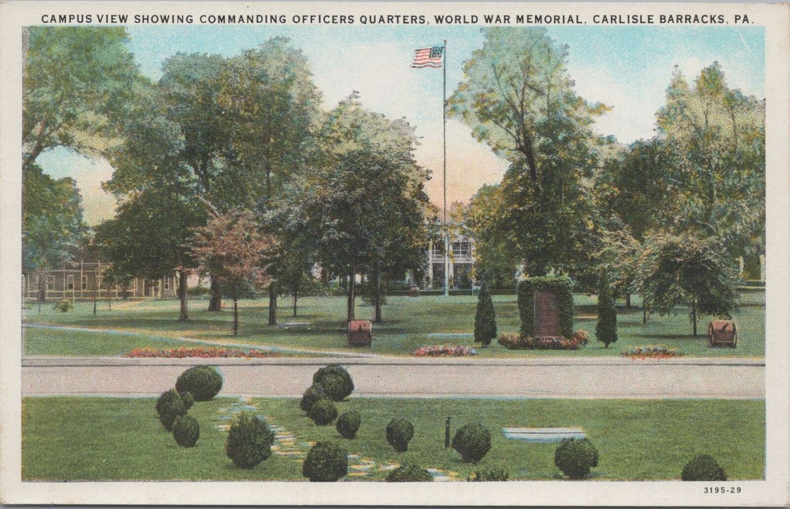 Postcard Campus Commanding Officers Quarters WWI Memorial Carlisle ...
