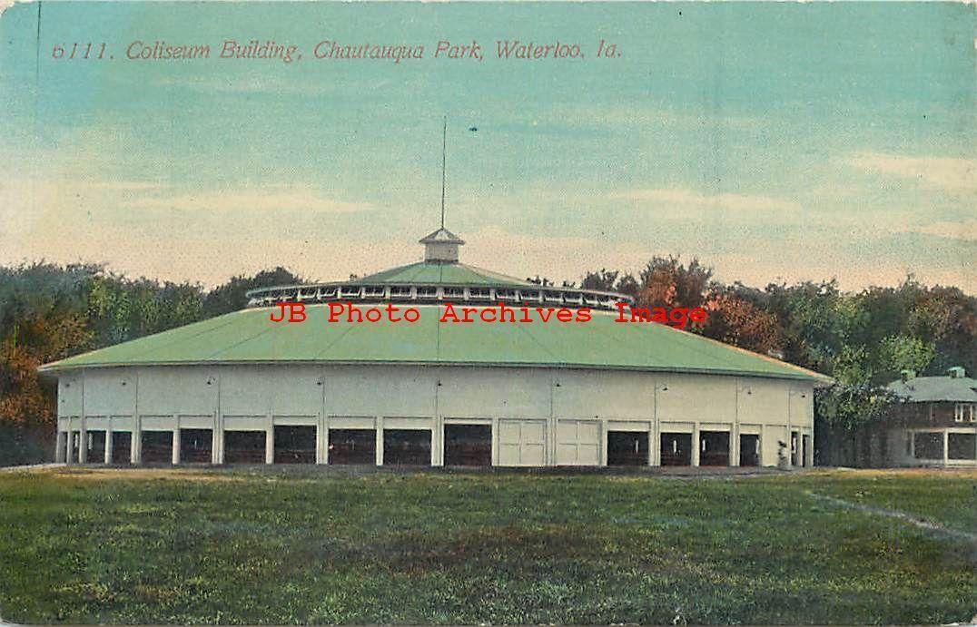 7 Postcards, Waterloo Iowa, Various Chautauqua Park Buildings Scenes ...
