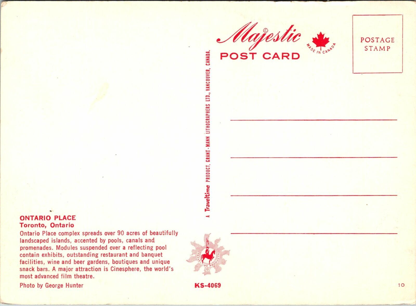 Vintage Postcard the Dome at Ontario Place on the Water at Toronto ...