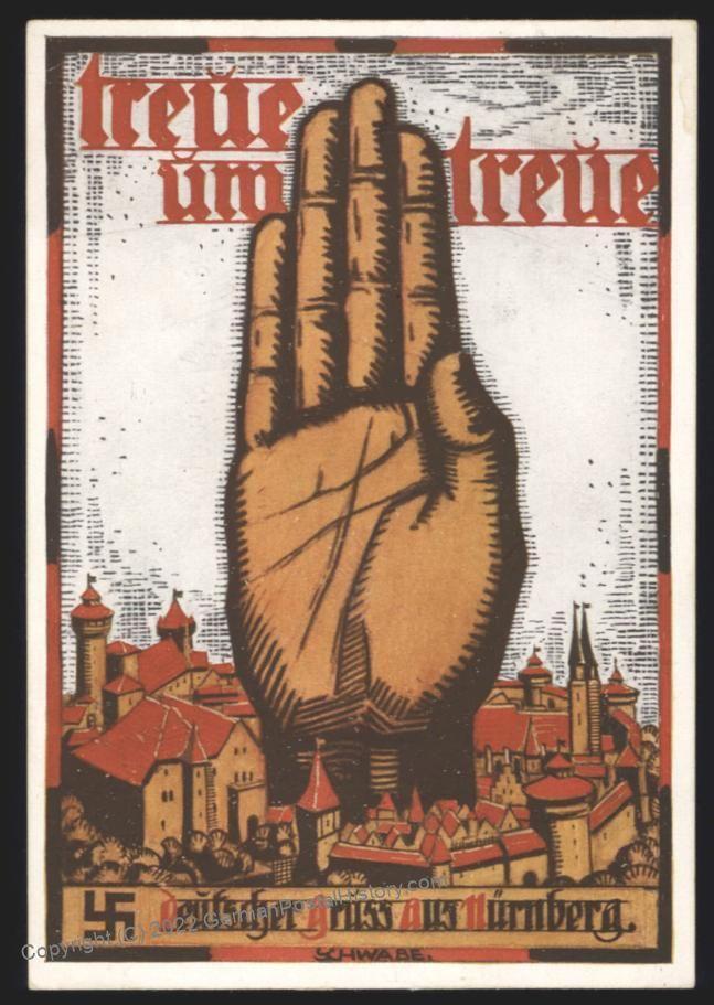 3rd Reich Germany 1934 Reichsparteitag Faithful Propaganda Card 107366 ...