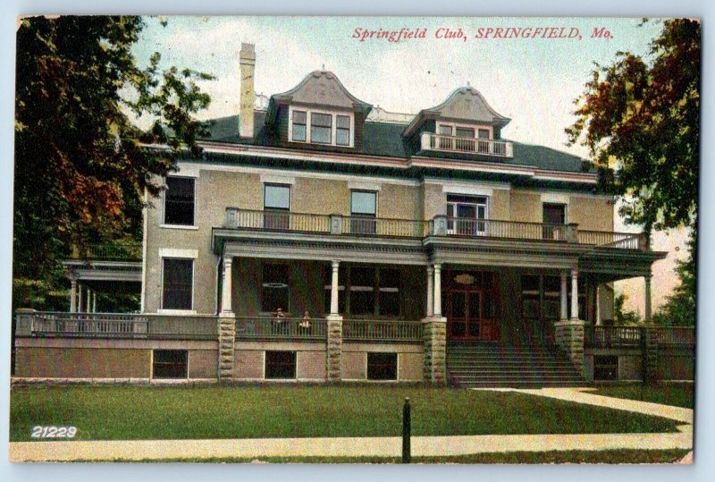 Springfield Missouri MO Postcard Entrance To Springfield Club House ...