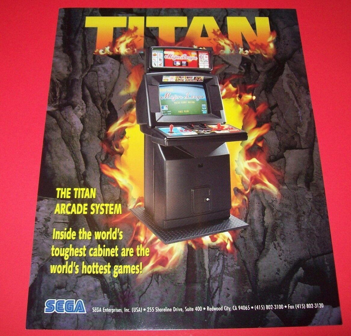 Sega TITAN SYSTEM 1995 Original NOS Video Arcade Game Promo Sales Flyer ...