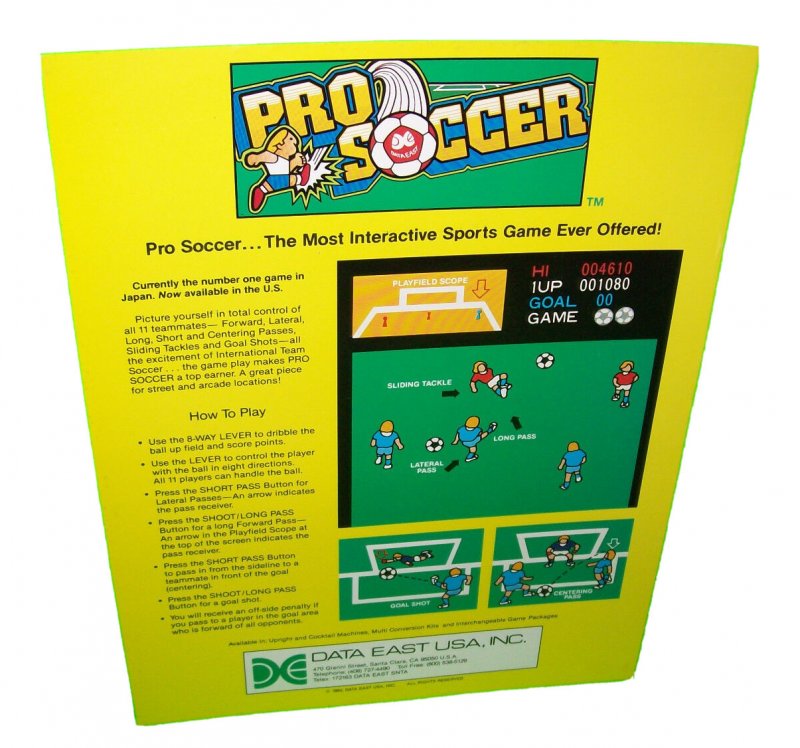 Pro Soccer Arcade Flyer Original Vintage Video Game Artwork Sheet Promo ...