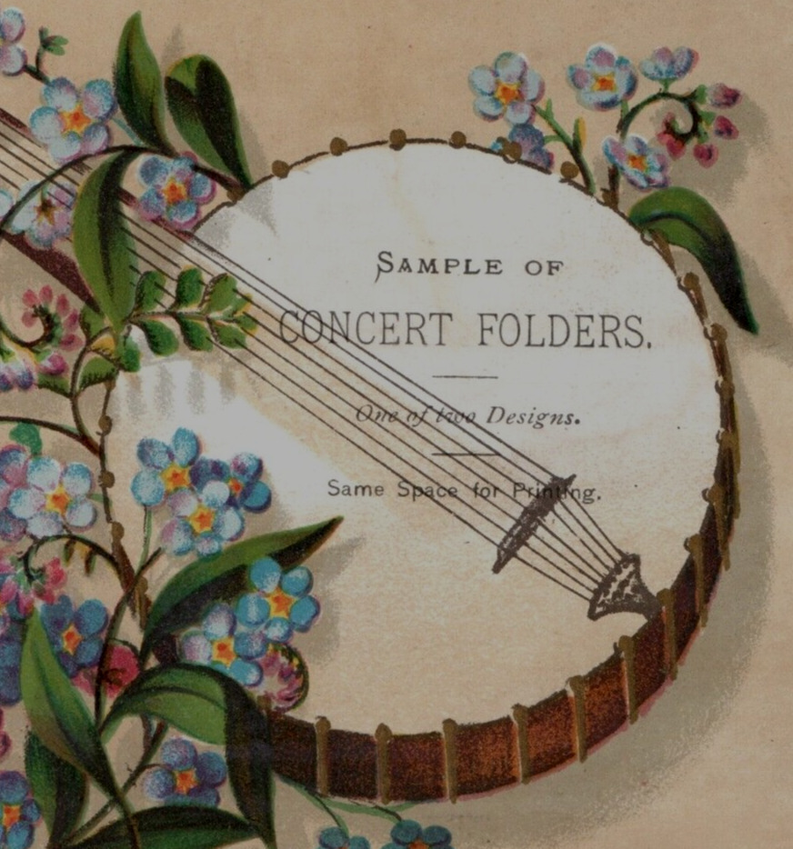 1880s Carter, Rice & Co. Printer Sample Of Concert Folder Trade Card ...