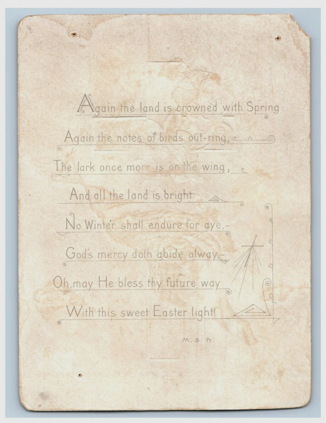 1880s Victorian Easter Trade Card Poem Cross Violets #6O | Ephemera ...