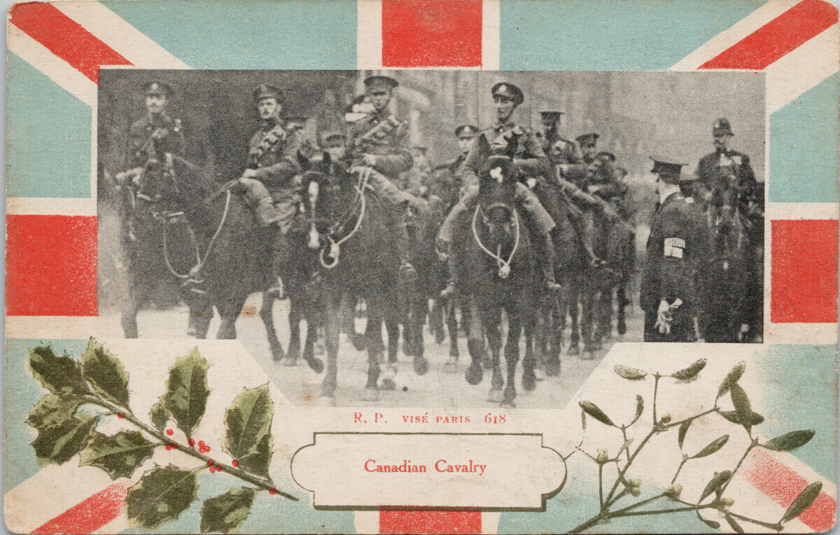 Canadian Cavalry WW1 RP Vise Paris 618 Canada Soldiers British Flag ...