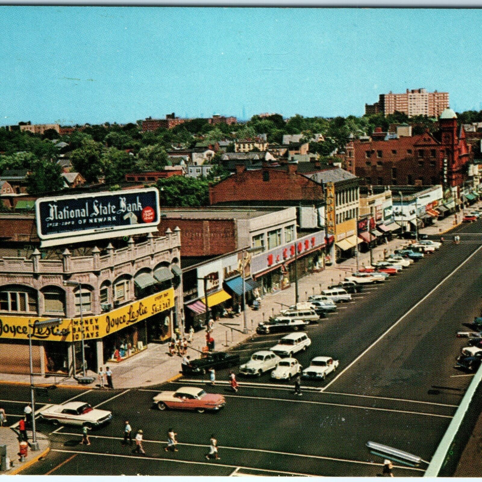 c1960s Orange NJ Main St Day Street View Birds Eye Shop Store Coca Cola ...