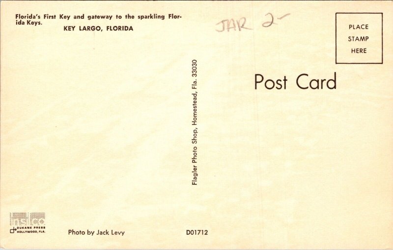 Floridas First Key Key Largo Florida Scenic Birds Eye View Chrome ...