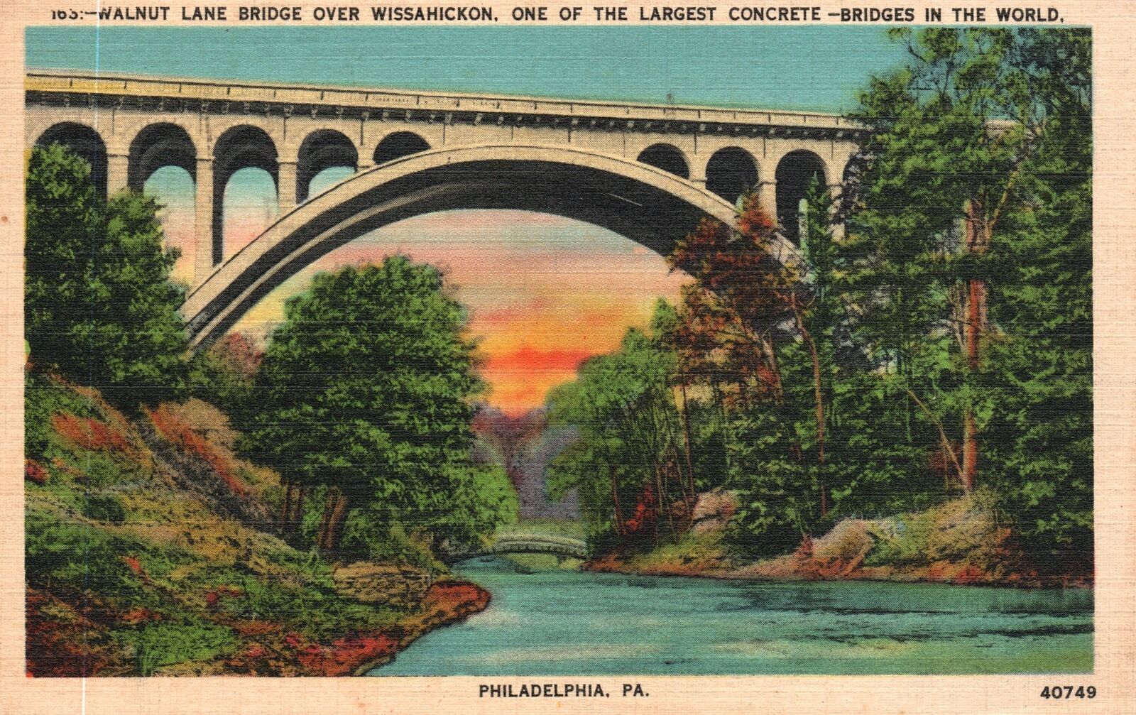 Vintage Postcard Walnut Lane Bridge over Wassahickon Philadelphia ...