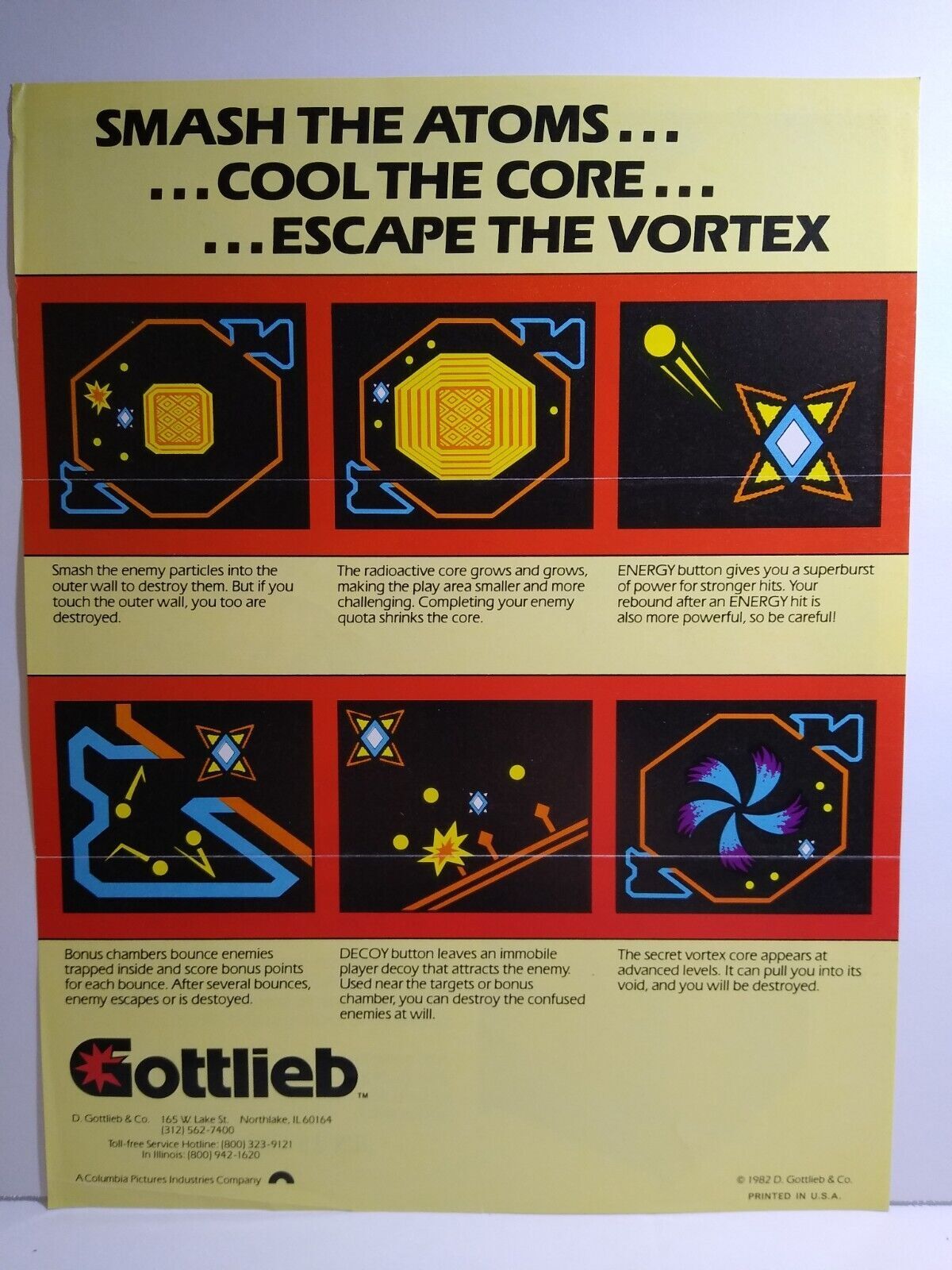 Reactor Arcade Flyer Original 1982 Video Game Retro Artwork Promo 8.5 ...