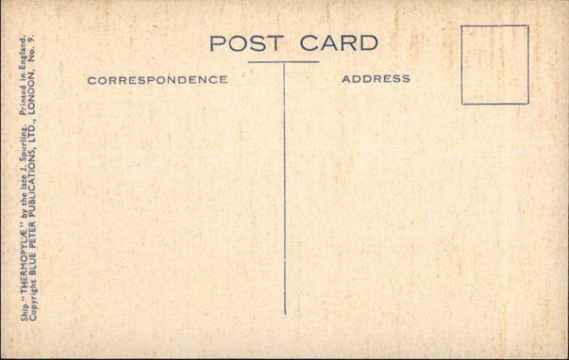 Clipper Ship Schooner - Blue Peter Publ J. Spurling Postcard ...