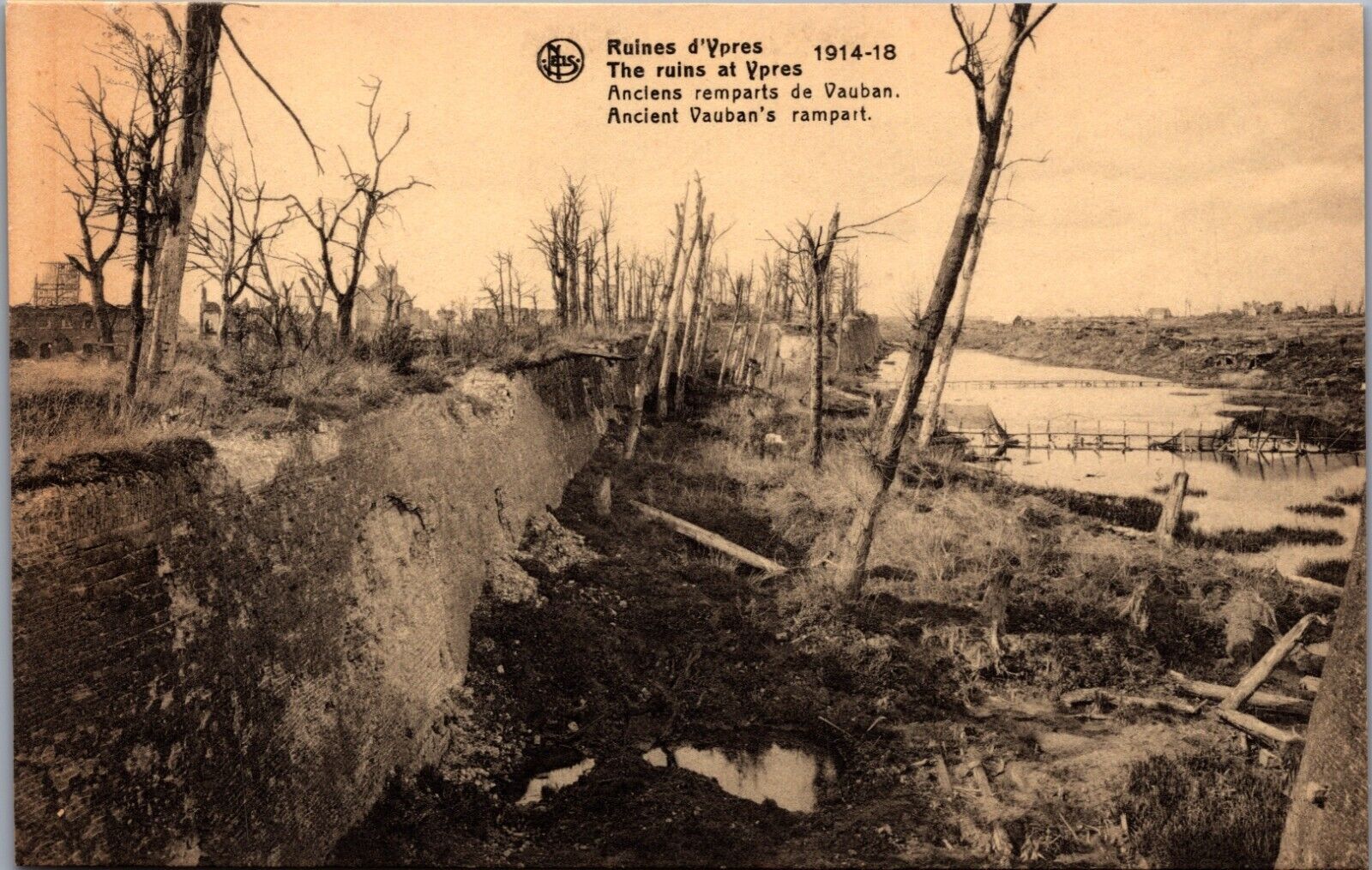 World War 1 The Ruins of Ypres Ancient Vauban's Rampart Postcard B227 ...