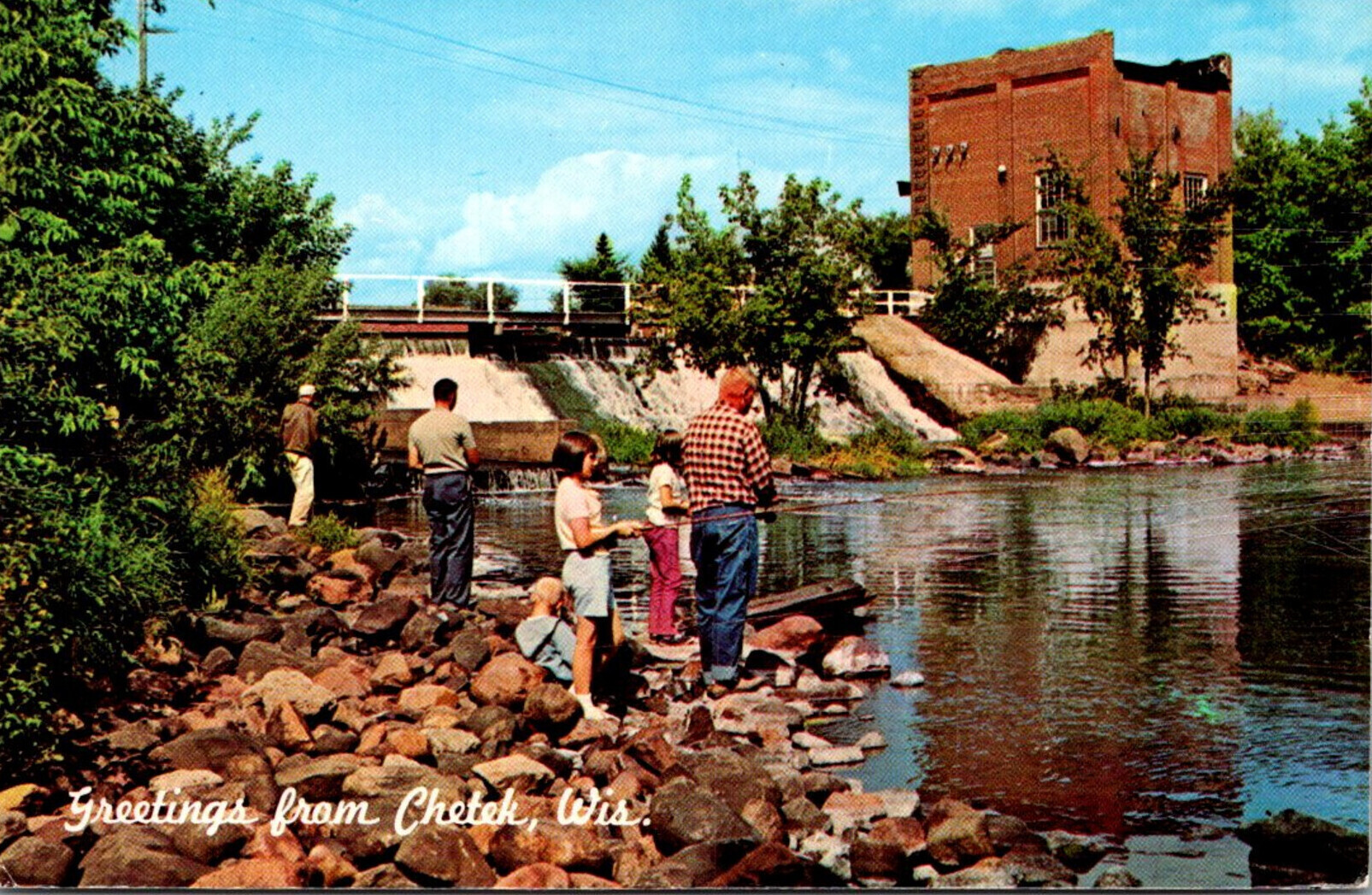 Wisconsin Chetek Fishermen Below The Northern States Power Company Dam ...
