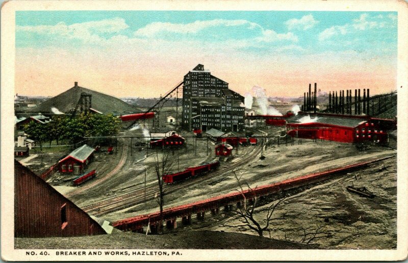 Vtg Postcard 1920s Postcard Breaker and Works Hazleton PA Steel Mill ...