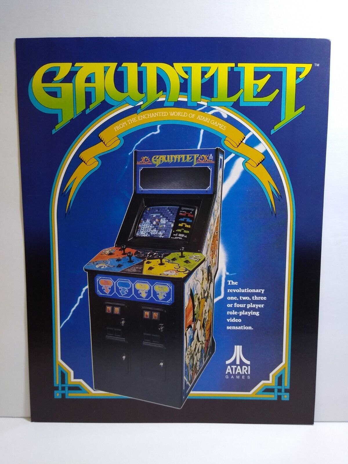 Gauntlet Arcade Flyer Original 1985 Video Game Art Promo Sheet Retro 8. ...