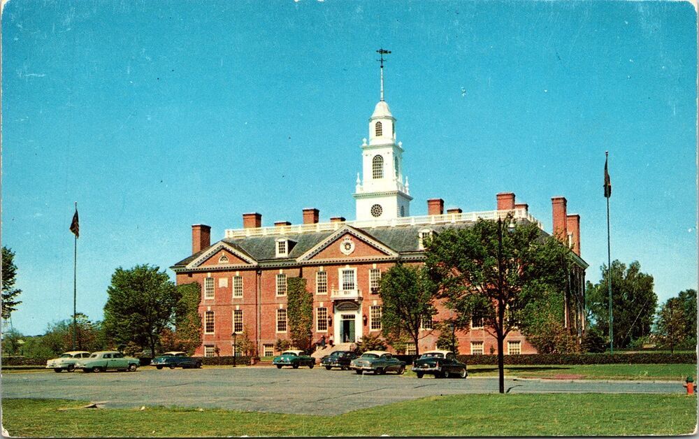 New State House Dover Delaware DE Old Cars Postcard VTG UNP ...