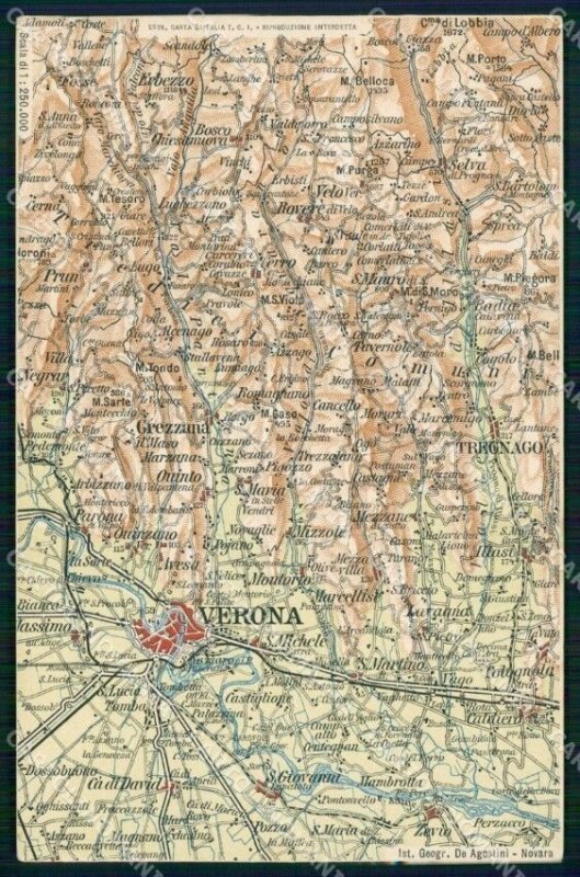 Verona Tregnago Cartina Geografica Mappa 69 cartolina RT2504 | Topics ...