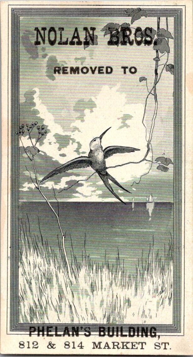 NOLAN BROS PALACE SHOE STORE Marsh Bird in Flight Victorian Trade Card ...