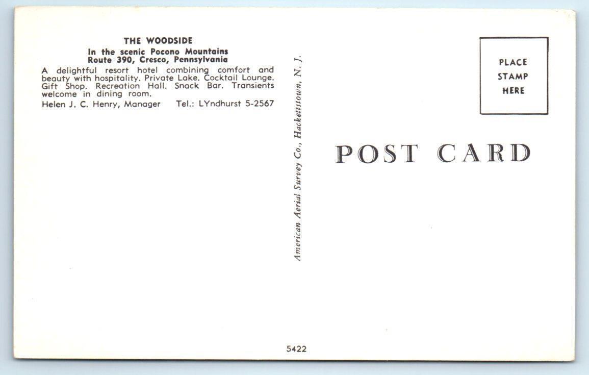 CRESCO, Pennsylvania PA ~ Poconos THE WOODSIDE Resort Hotel c1960s ...