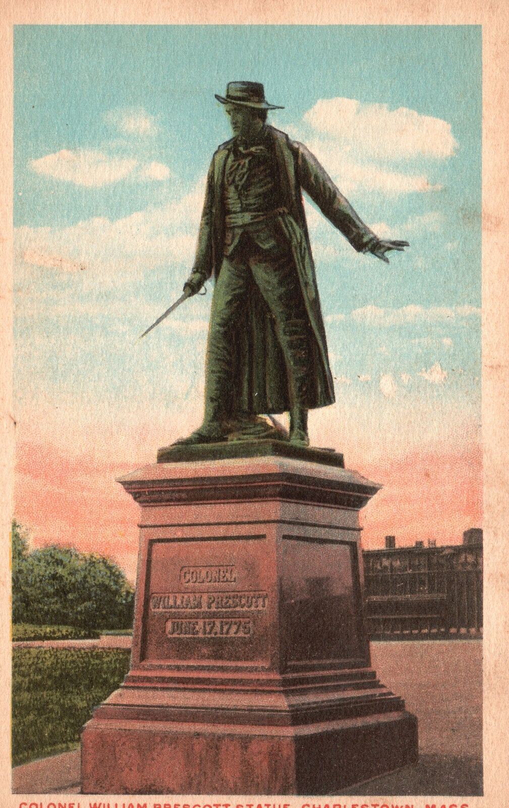 Vintage Postcard Colonel William Prescott Statue Monument Boston ...