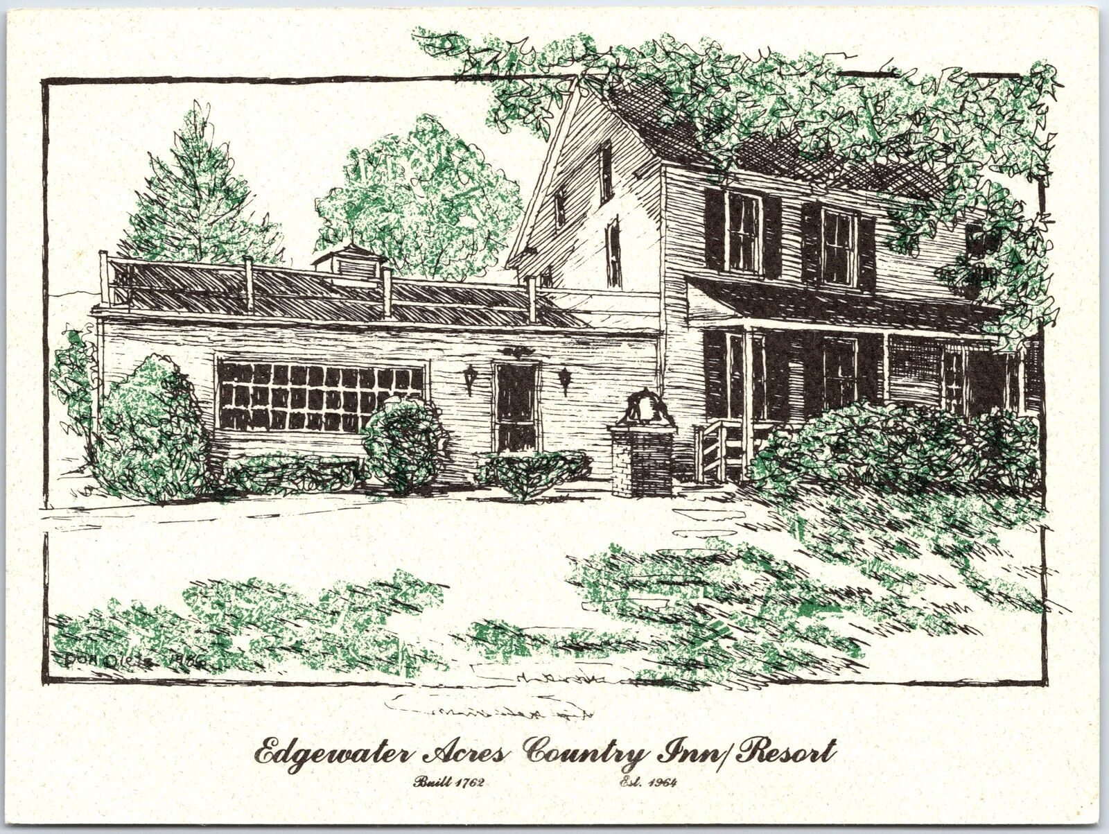 Vintage Postcard Continental Size Edgewater Acres Country INN and ...