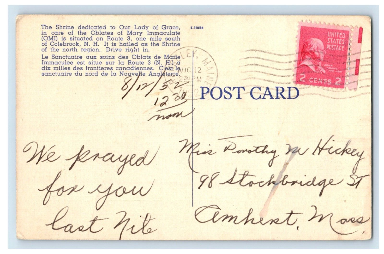 Vintage Shrine Of Our Lady Of Grace Postcard P203E | Other / Unsorted ...