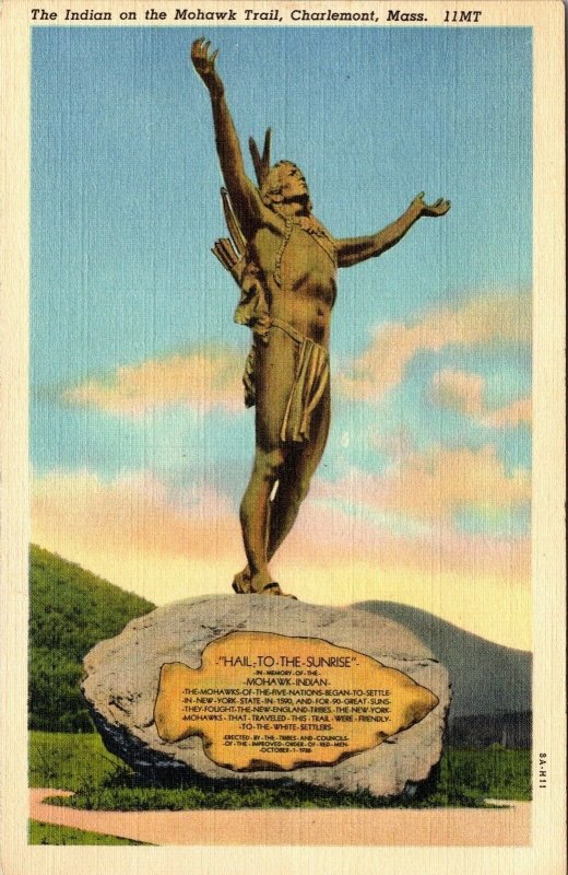 Indian Of Mohawk Trail Hail To Sunrise Poem Charlemont Mass. VTG ...