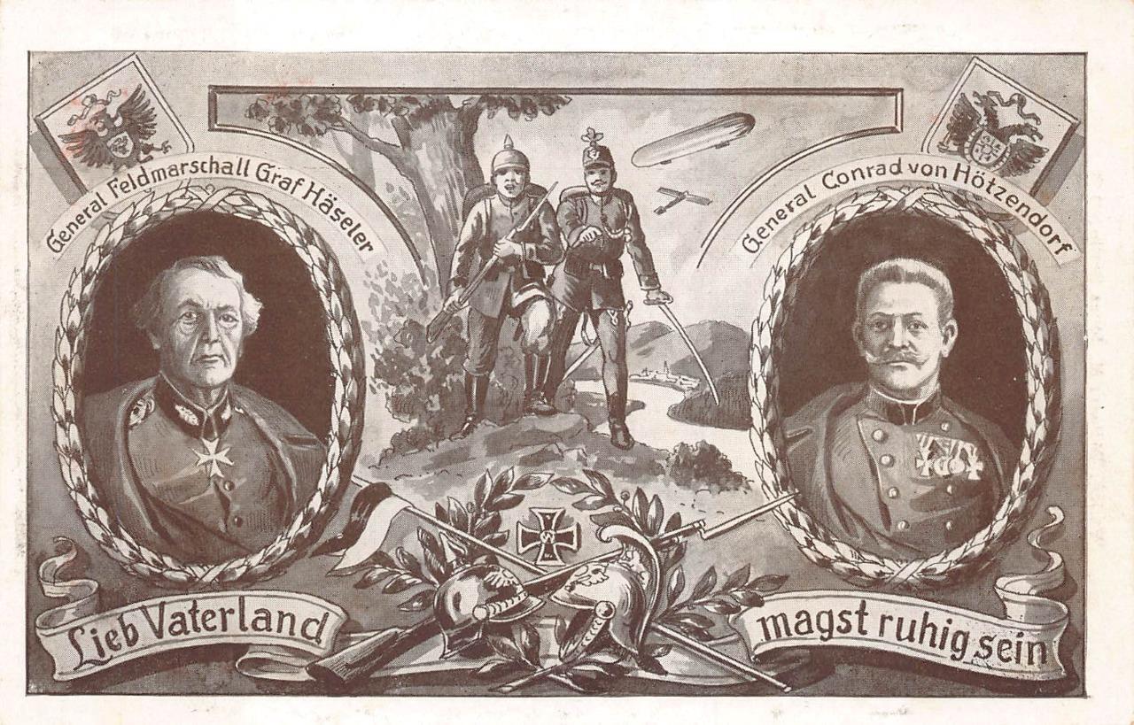 Soldiers Guns Zeppelin Aviation Germany WW1 Military Propagnda Postcard ...