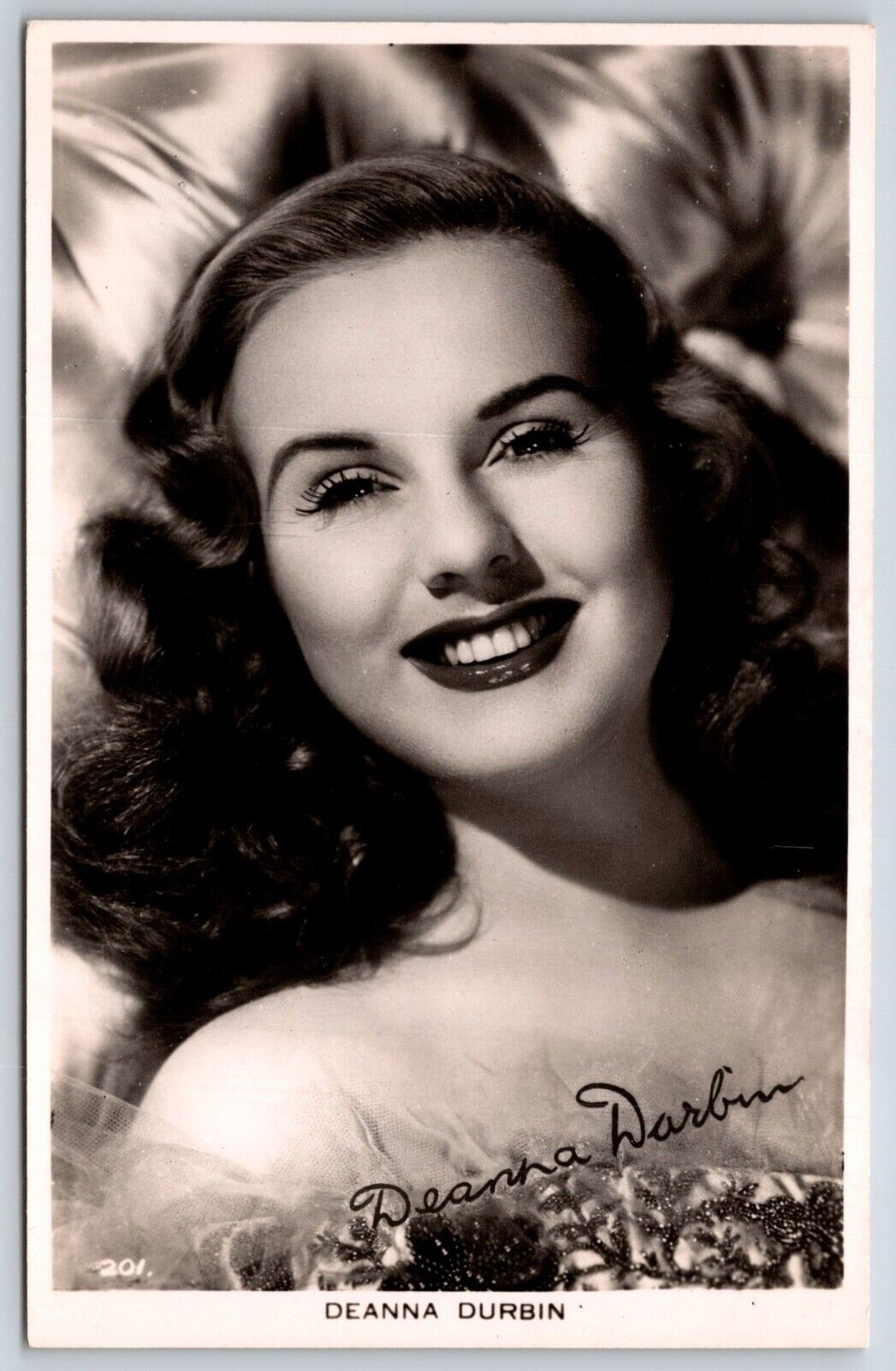 Winnepeg MB Native Actress Deanna Durbin in Silk~Box Office #1 in 1943~RPPC | Other / Unsorted ...