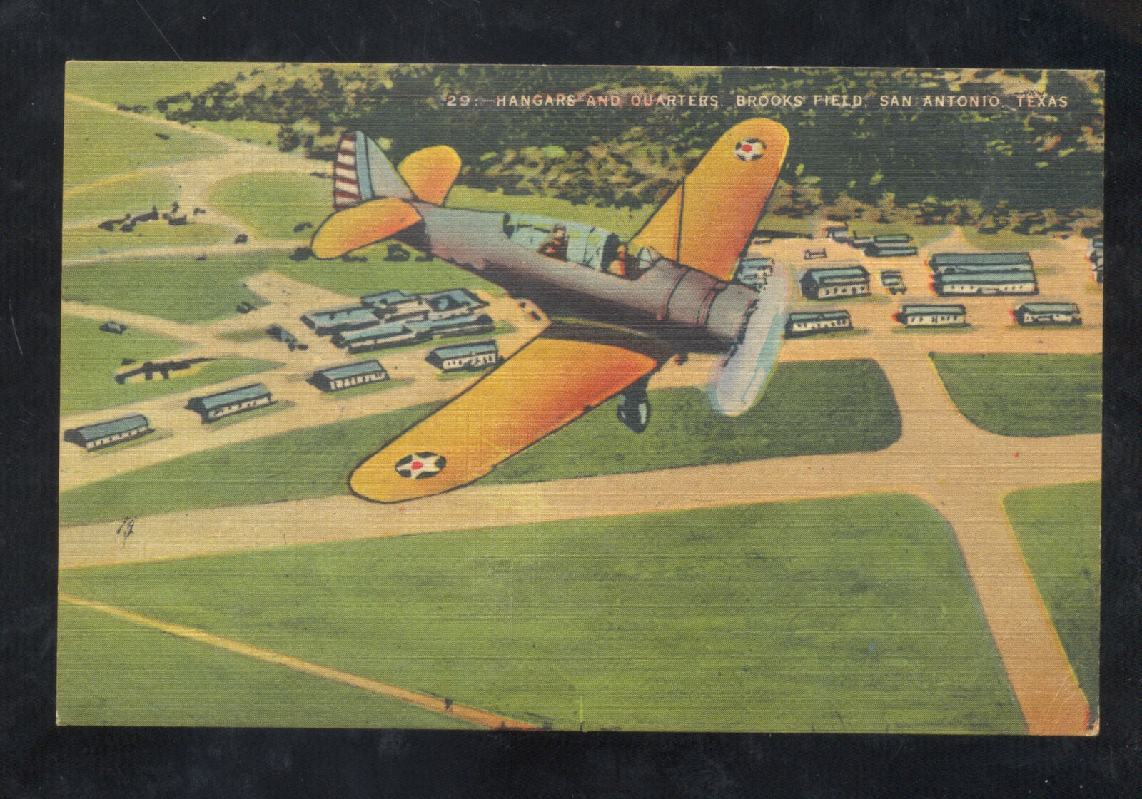 SAN Antonio Texas Brooks Field Airport AIR Force Base Vintage Postcard ...