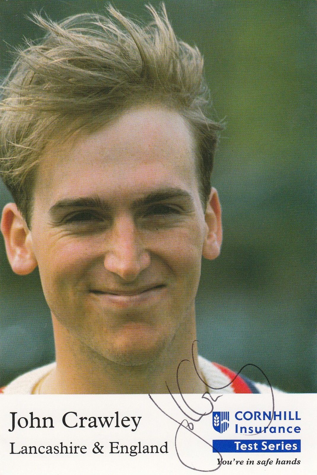 John Crawley Lancashire England Cricket Club Team Player Hand Signed ...