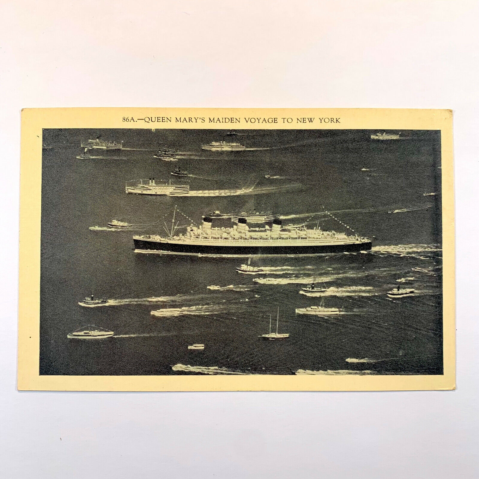 Postcard Ship Queen Mary Maiden Voyage New York 1940s Unposted BW ...