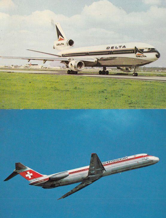 McDonnell Douglas DC-10 Plane Aircraft at Long Beach 1973 Postcard & DC ...