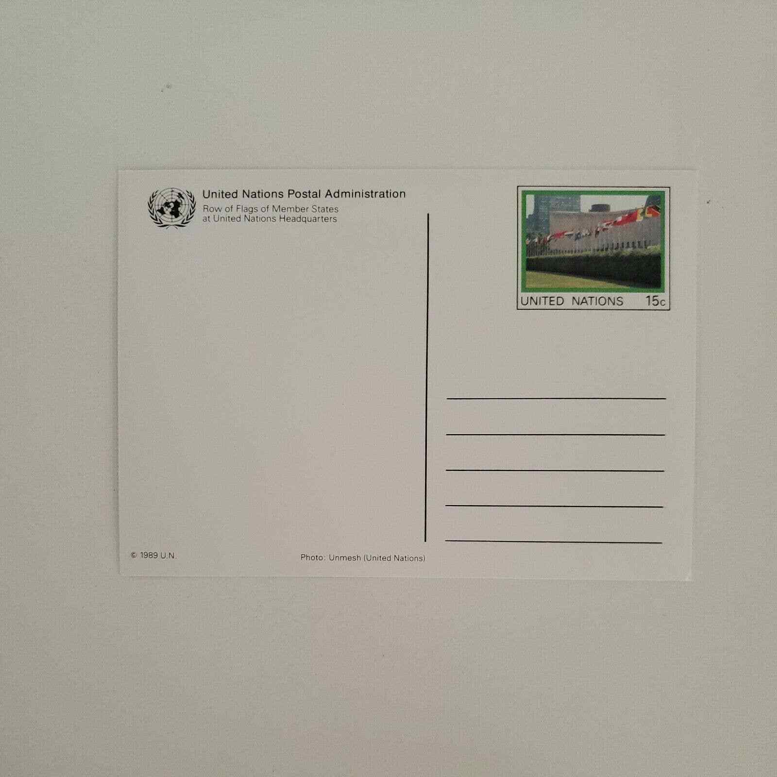 Row Flags UN Headquarters United Nations Postal Administration NYC NY ...