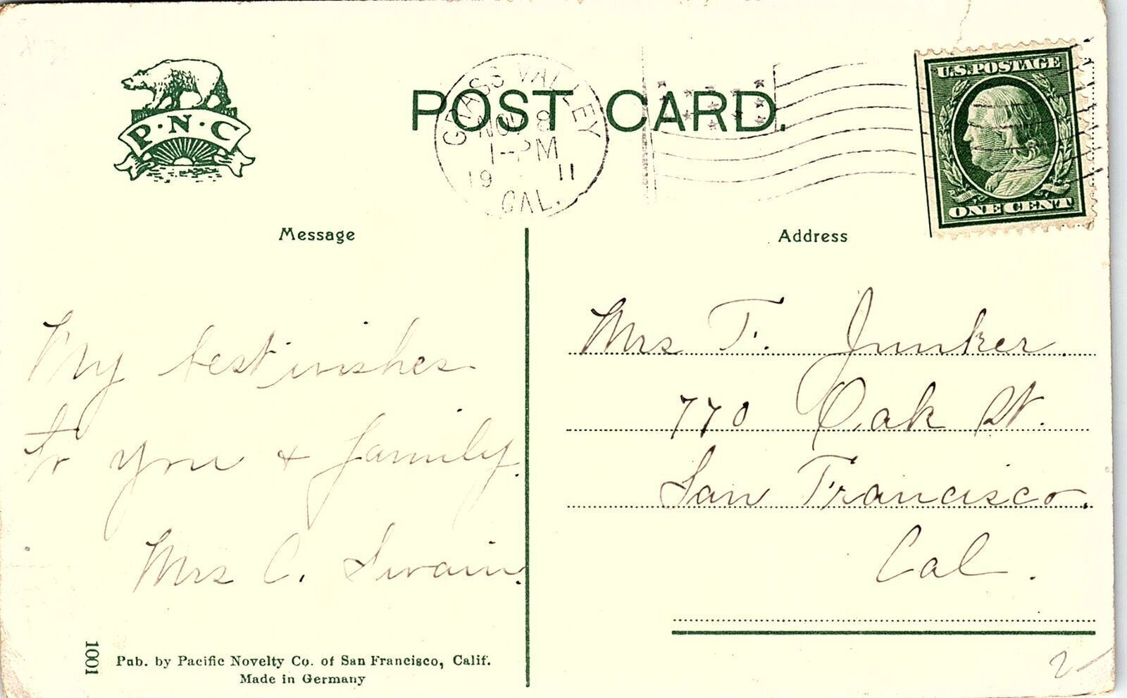 1911 California Nevada CO Narrow Gauge Railroad Bear River Bridge ...