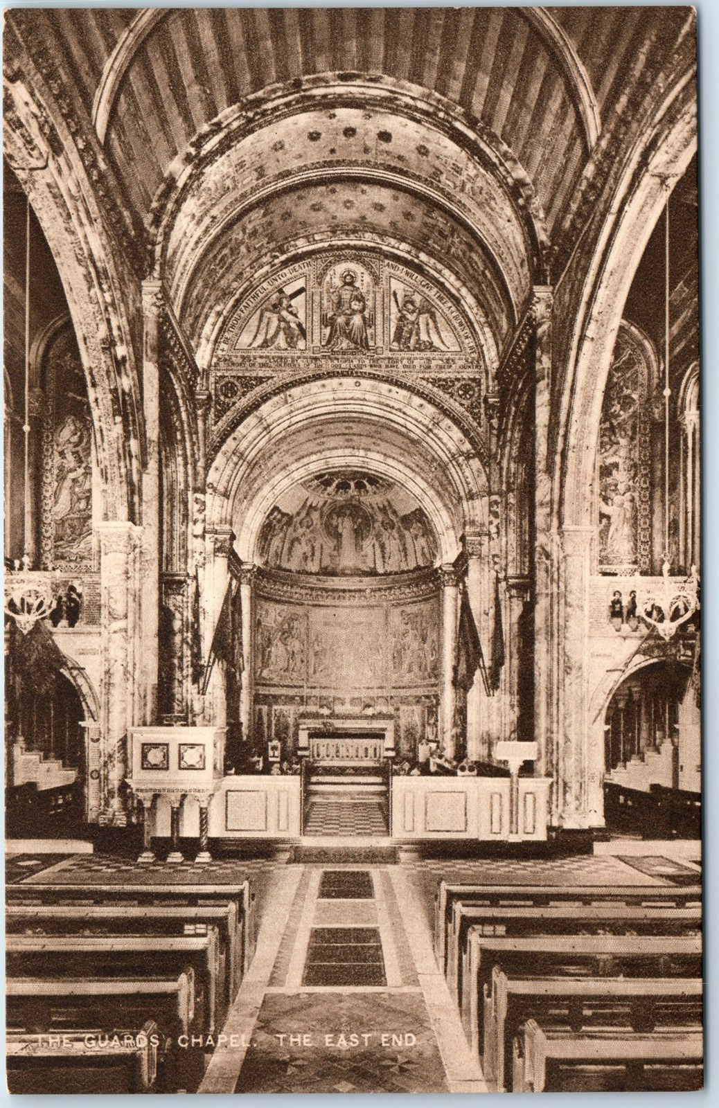 c1910s London, England Guards Chapel East End Interior Mosaic Altar ...