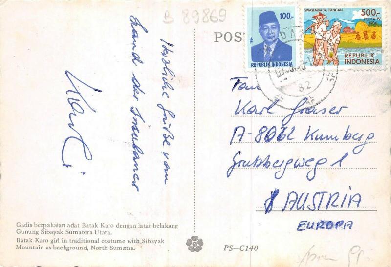 B89869 gadis berpakaian batak karo gunung sibayak sumatera utara ...