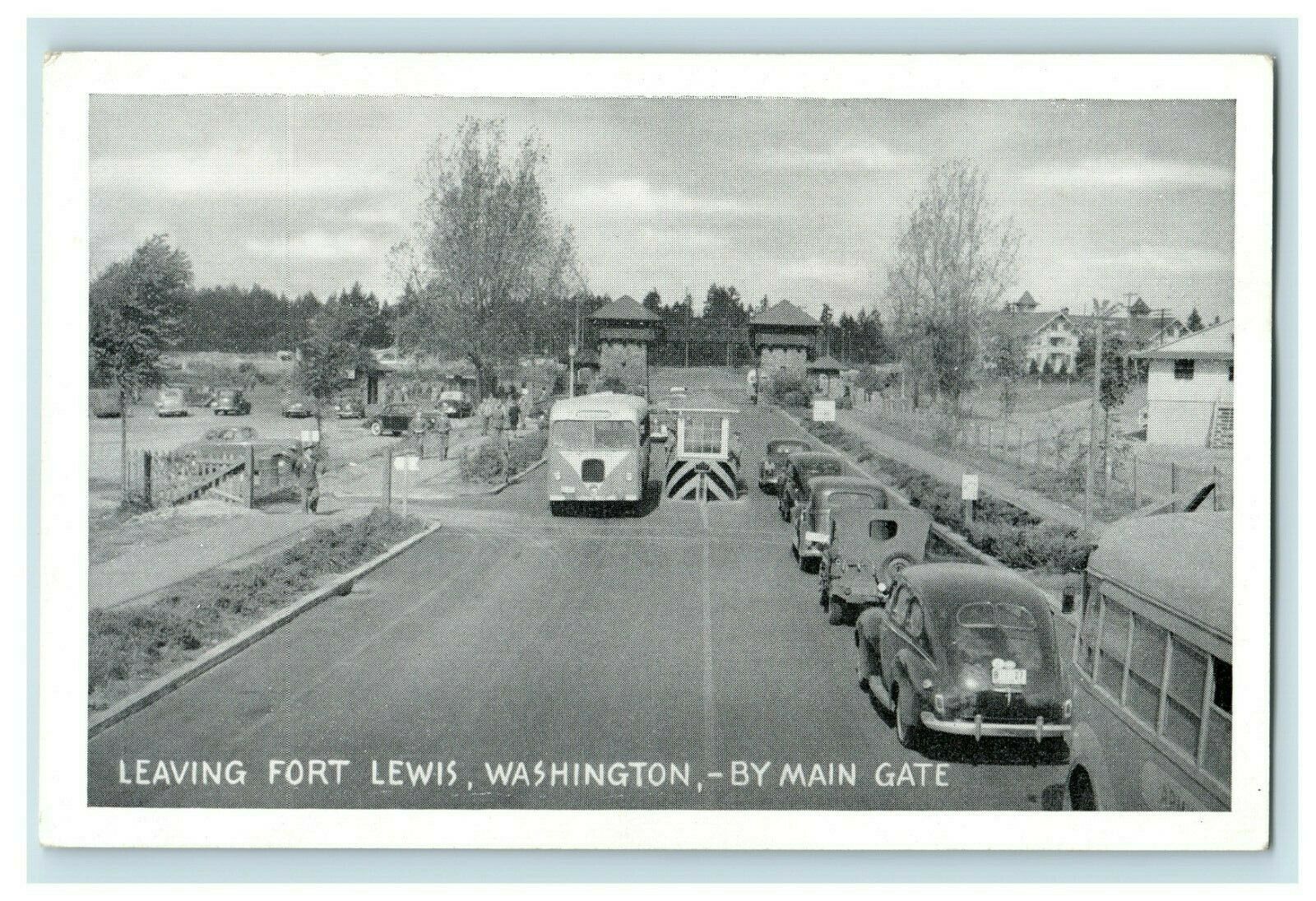Leaving Fort Lewis, Main Gate, Washington Vintage Postcard P87 | United ...